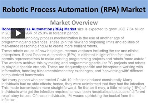 Ppt Robotic Process Automation Rpa Market Powerpoint Presentation