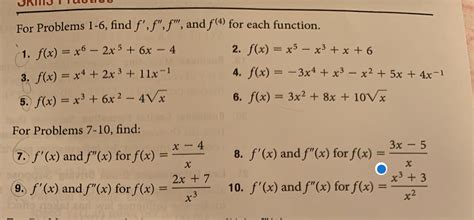 Solved For Problems 1 6 Find F F F And F 1 F X X6 2x