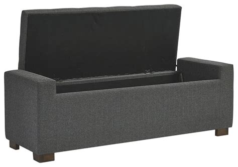 Cortwell Gray Storage Bench — Railway Freight Furniture