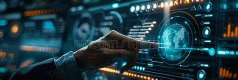 A Hand Reaches Out To Interact With A Futuristic Digital Interface Symbolizing Data Analysis