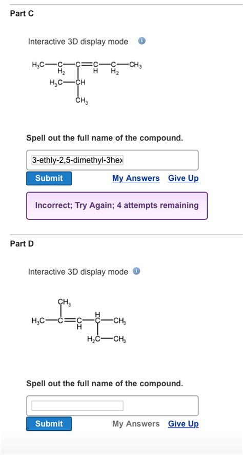 solved part c interactive 3d display mode hac c c ch h c ch