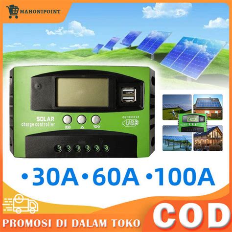 MPPT BARU Solar Charge Controller 30A 60A 100A Dual USB PV Solar Panel Battery Charger Regulator