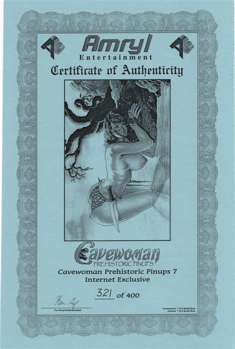 Cavewoman Prehistoric Pinups 7 Internet Exclusive Signed And Numbered