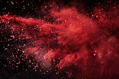A Red Explosion With A Red Background With Fireworks In The Middle Premium AI Generated Image