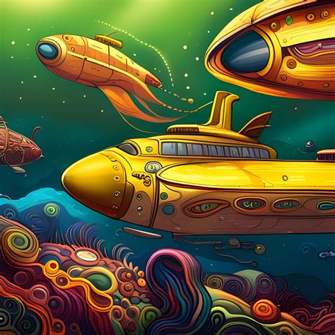 Yellow Submarines Psychedelic Ai Generated Artwork Nightcafe Creator