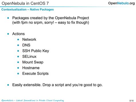 Opennebula Key Aspects In Centos Ppt