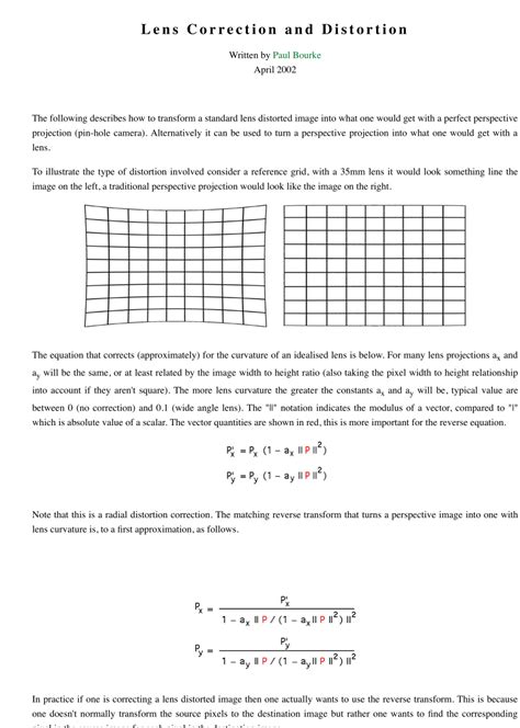 Pdf Nonlinear Lens Distortion