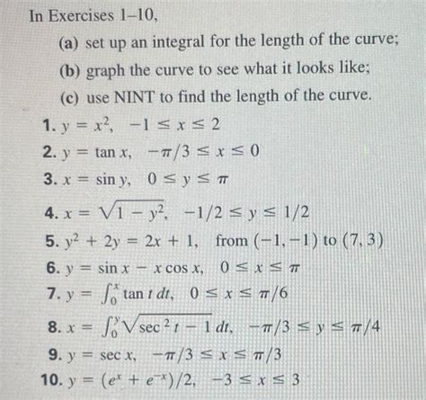 Solved In Exercises A Set Up An Integral For The Chegg