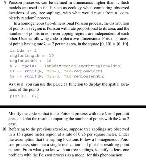 Solved Please Code In R Question 10 All Info There 9 Poisson