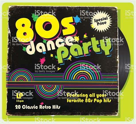 Vector Illustration Of A Very Worn Vintage Worn 80s Vinyl Compilation