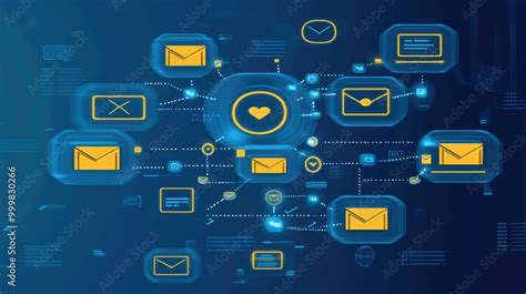 Digital Email Flow With Automation And Spam Filter Icons Symbolizing