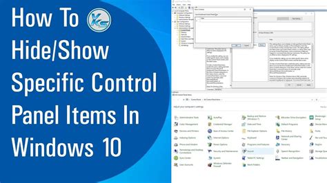 How To Hideshow Specific Control Panel Items In Window 10 2021