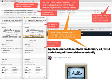 Certain Files In Finder Cannot Be Opened Renamed Tagged — Although All Permissions Flags