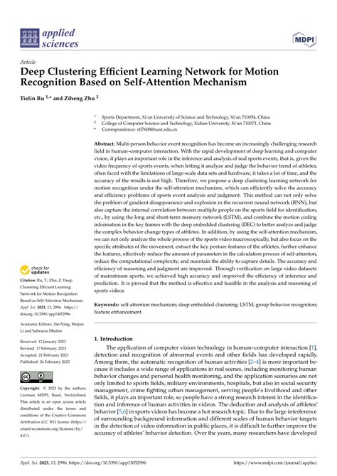 Pdf Deep Clustering Efficient Learning Network For Motion Recognition