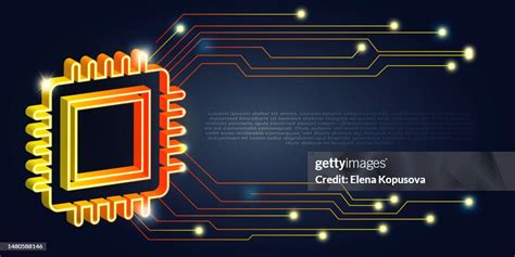 Nanotechnology Concept In Realistic Style Processor Central Processing