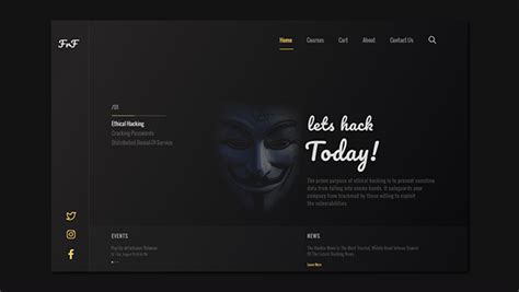 hacking website ui design behance