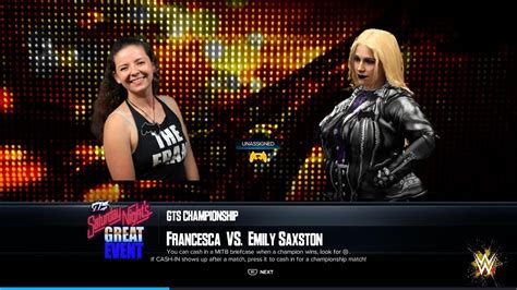 Wwe 2k24 Gtswrestling Emily Saxston Vs Francesca Chini Gts Championship Youtube