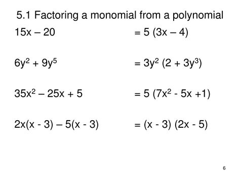 PPT 5 1 Factoring A Monomial From A Polynomial PowerPoint Presentation ID 2672748