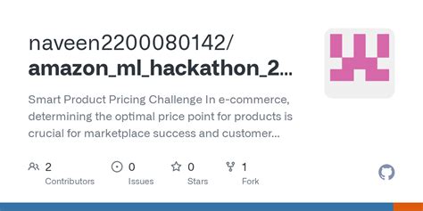 Github Naveen2200080142amazonmlhackathon2025 Smart Product