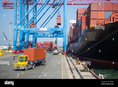 Container Ship In Port At Container Terminal Ships Of Container Ships