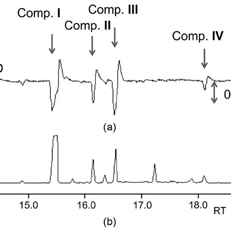 Mass Spectra Recorded By Gcms Analysis Of A Crude Pheromone Extract Of