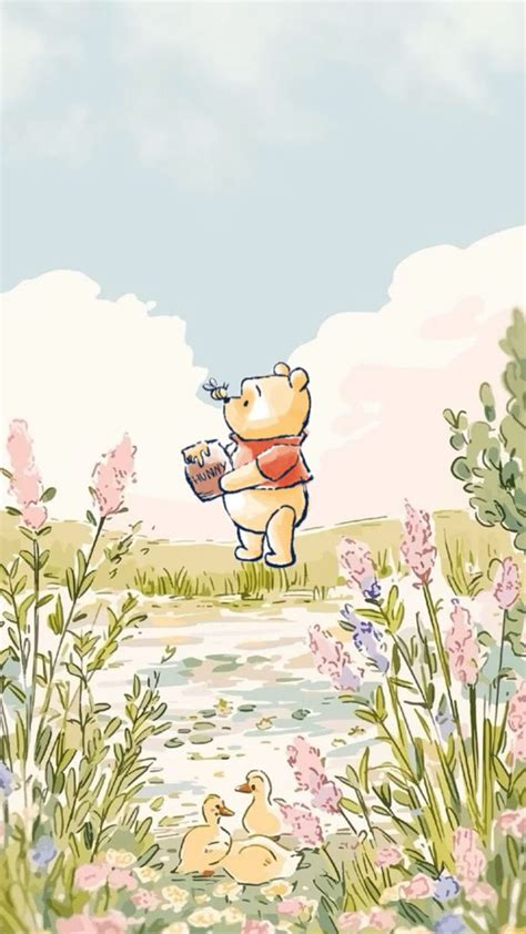 Wallpapers Iphone Aesthetic Pooh Cute Backgrounds Whinpooh Cute
