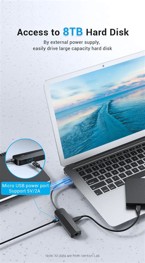 Vention Usb Hub To Rj45 Ethernet High Speed Gigabit 10 100 1000mbps Lan