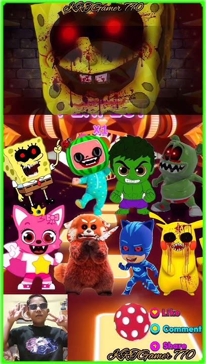 Spongbob X Cocomelon X Hulk X Gummybear X Pinkfong X Turningred X Pjmask X Pikachu Coffindance