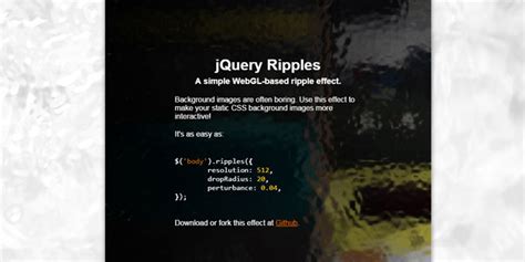 Js Tutorial JQuery Ripples A Simple WebGL Based Ripple Effect