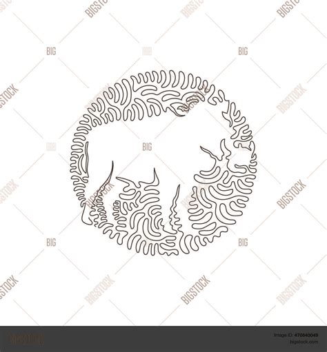 Single Curly One Line Vector And Photo Free Trial Bigstock