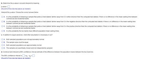 solved waiting time datafrom a random sample of 15 customers