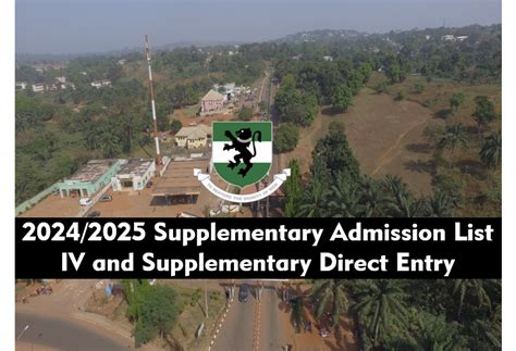 2024/2025 Supplementary Admission List IV and Supplementary Direct Entry List II - University Of ...