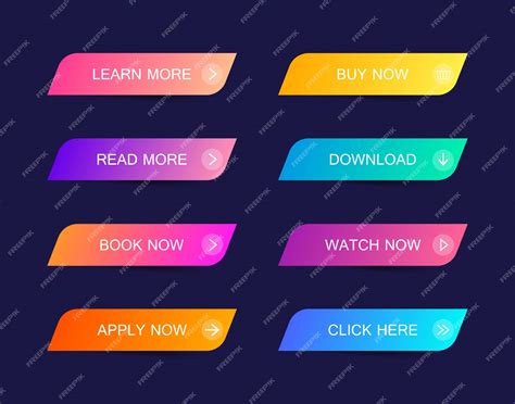 Premium Vector Set Of Modern Material Style Buttons For Website Mobile App And Infographic