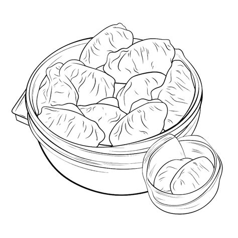 Dumplings Coloring Page Coloring Corner