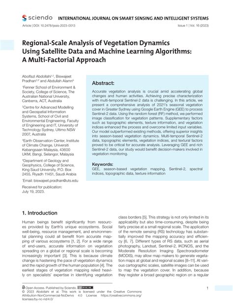Pdf Regional Scale Analysis Of Vegetation Dynamics Using Satellite