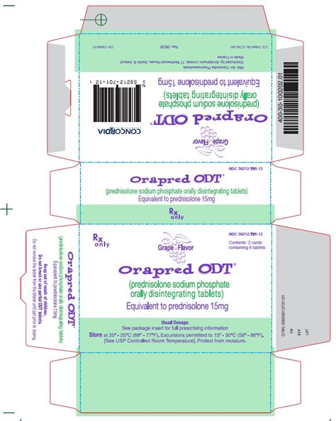 Dailymed Orapred Odt Prednisolone Sodium Phosphate Tablet Orally