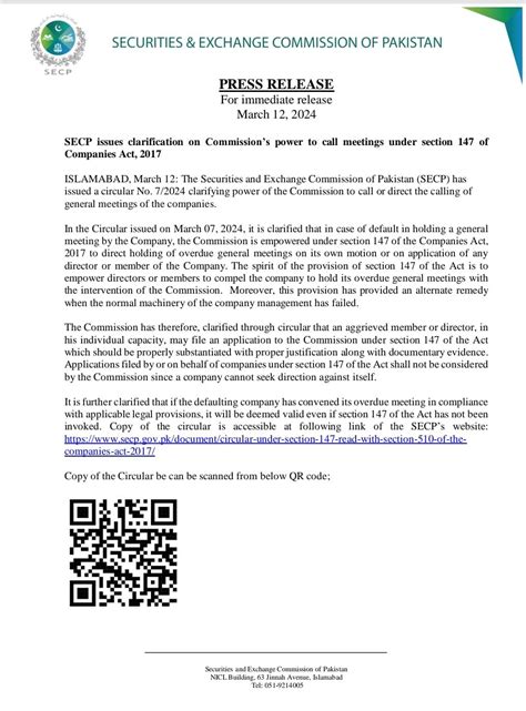 Secp On Linkedin The Secp Has Issued A Circular No 7 2024 Clarifying