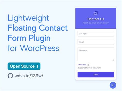 Github Wedevsofficialwpfeather Floating Contact Form For Wordpress