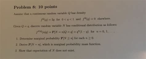 solved problem 8 10 points assume that a continuous random