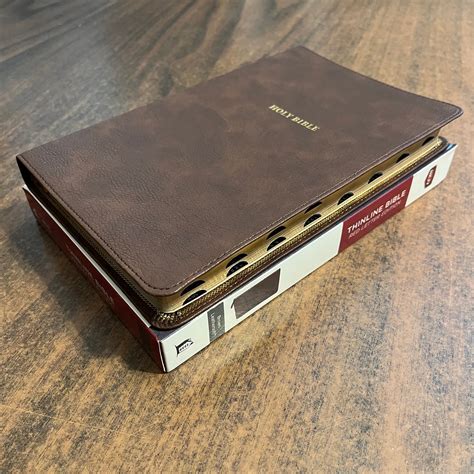 Personalized Nkjv Thinline Bible Thumb Indexed Brown Leathersoft Cus