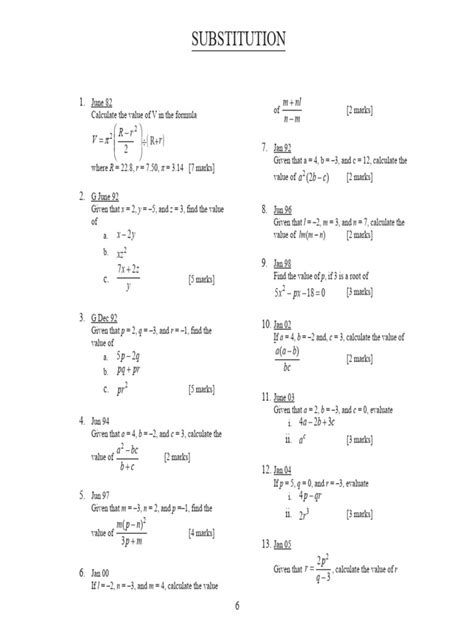 Algebraic Substitution And Linear Operations Pdf