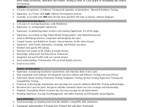 Sample Resume For 2 Years Experience In Manual Testing Sample Resume Objectives Archives Free