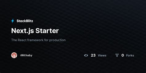 Nextjs Starter Stackblitz