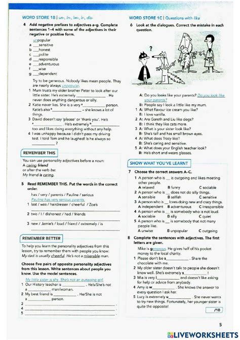 Practice Adjective Subject Object Questions Worksheet Live Worksheets