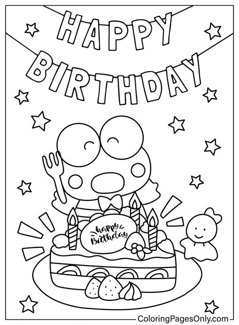 Happy Birthday Sanrio Coloring Pages