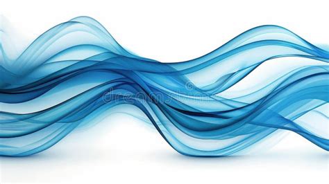 Serene Blue Wave Lines Pattern On A White Backdrop For A Peaceful And Abstract Design Stock