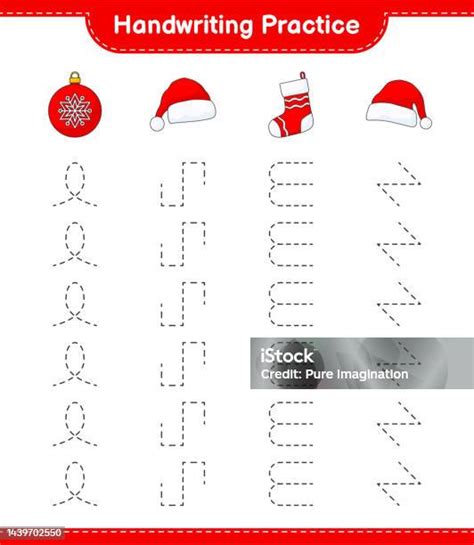 필기 연습 크리스마스 공 산타 모자 크리스마스 양말의 추적 라인 교육 어린이 게임 인쇄 워크시트 벡터 일러스트 레이 션 0명에 대한 스톡 벡터 아트 및 기타 이미지 Istock