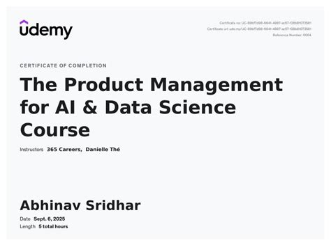Completed Ai And Data Science Certification On Udemy Learned Key