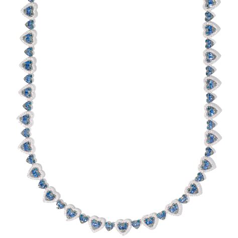 Womans Heart Neckless With Blue Sapphires Haimov Jewelers