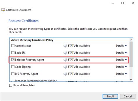 Bitlocker Certificate Dra